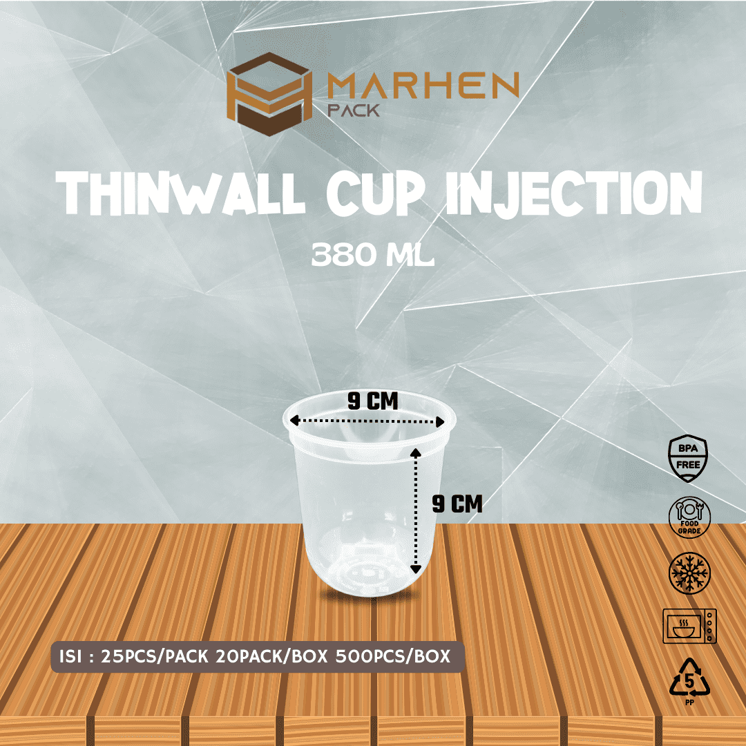 Cup Injection Oval Transparan 12oz | Gelas Plastik 380ml